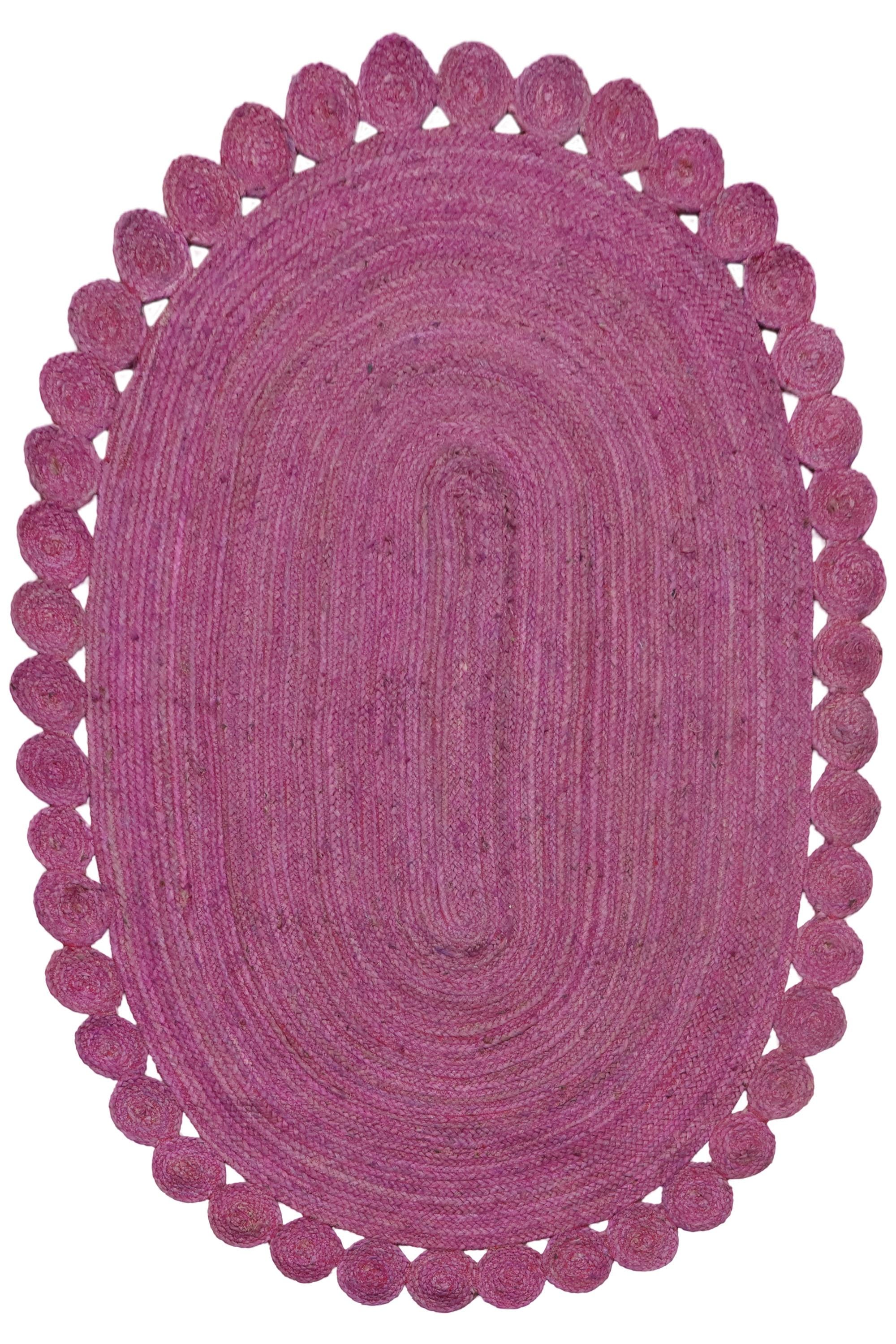 Jute Braided Oval Rug for Living Room Bohemian Oval Dining Area Carpet ...