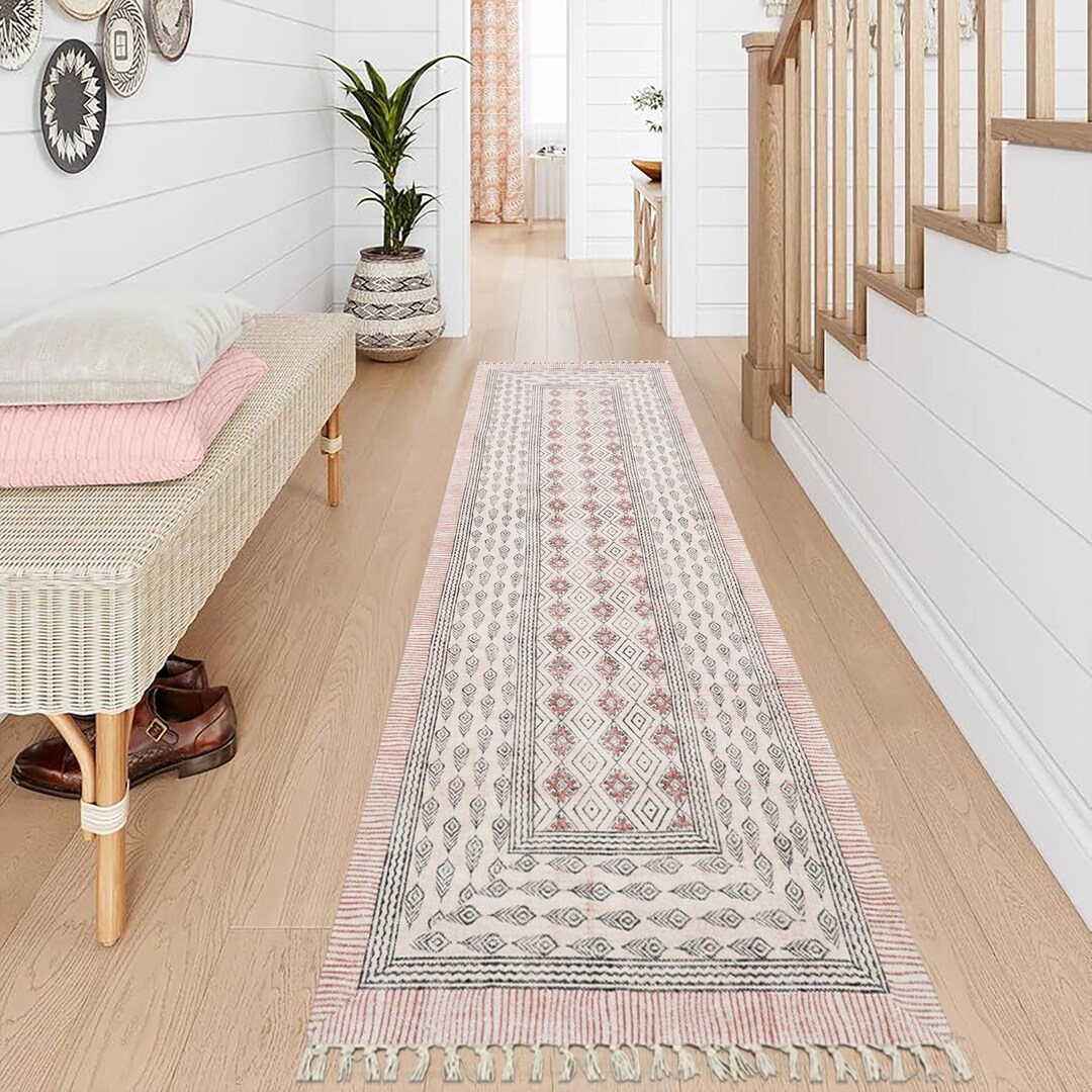Custom Stair Runner Beige Woven Runner Dining Table Runner Hallway ...