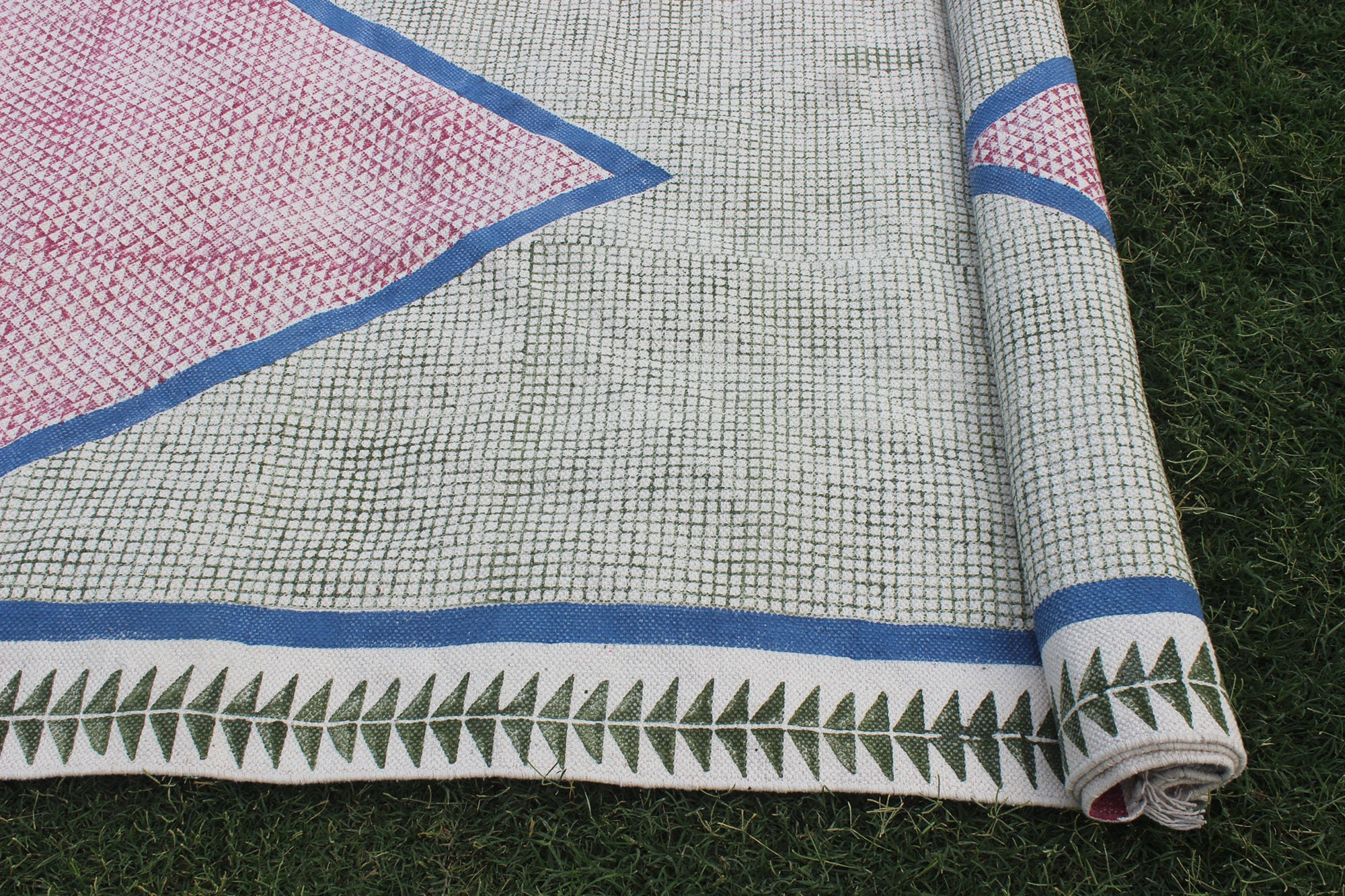 Indian Cotton Carpet Block Print Bedroom Room Basement Office Bathroom ...