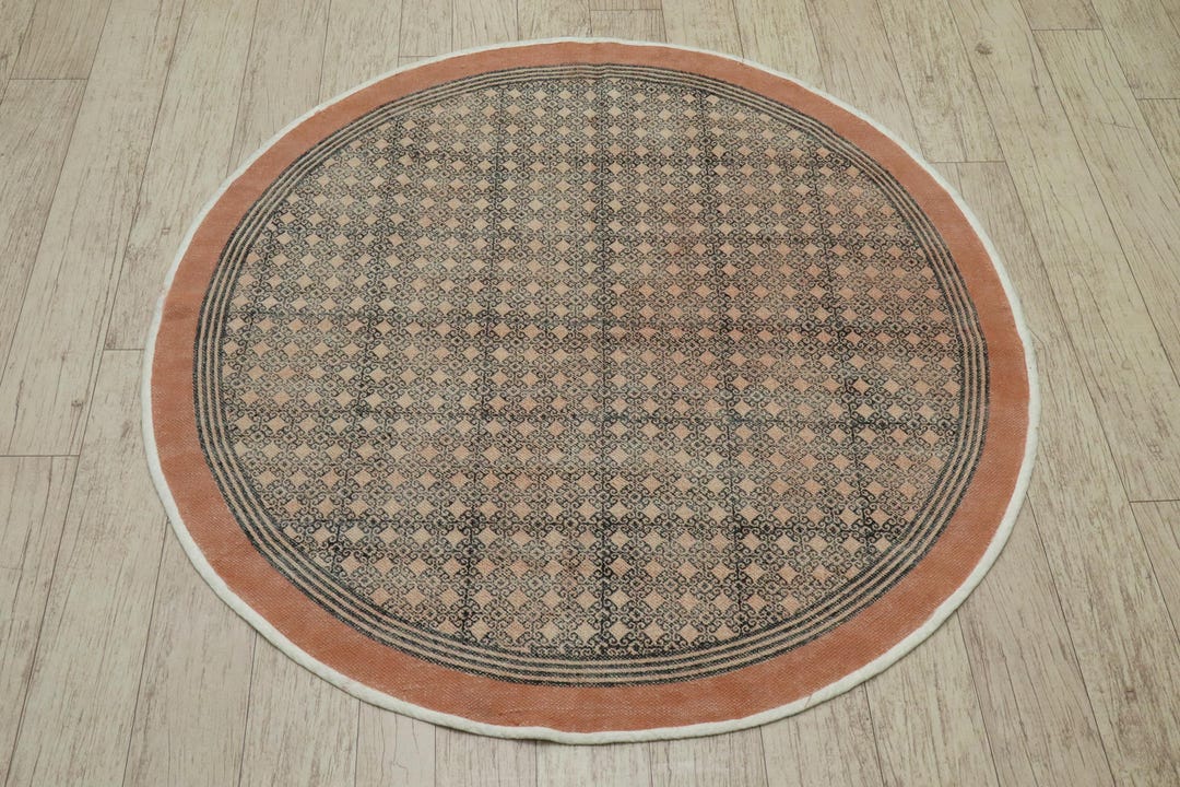Round Area Rug Indian Hand Block Printed Rug Indoor Hallway Circle Rug ...