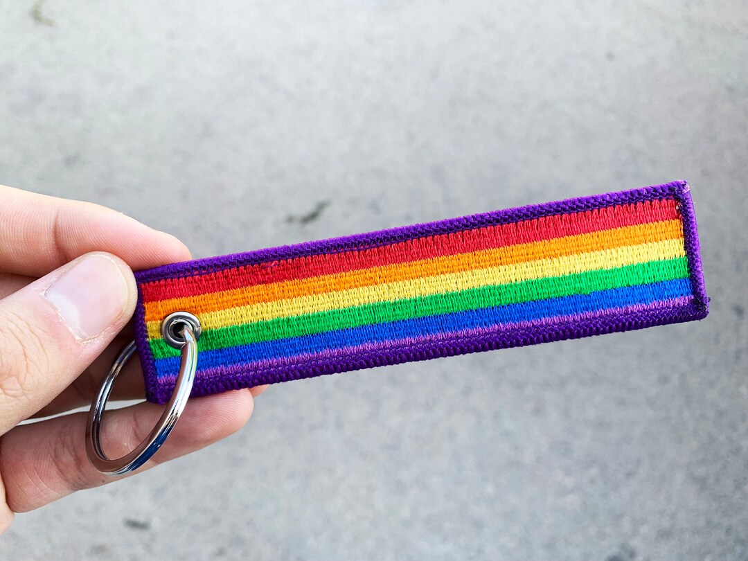 LGTBI+ Rainbow Flag Pride Gay Motorcycle Gift Car Key Ring Motorbike ...