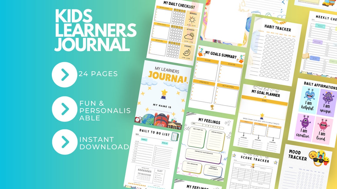 Kids Daily Learners School Study Journal - Gratitude, Goals ...