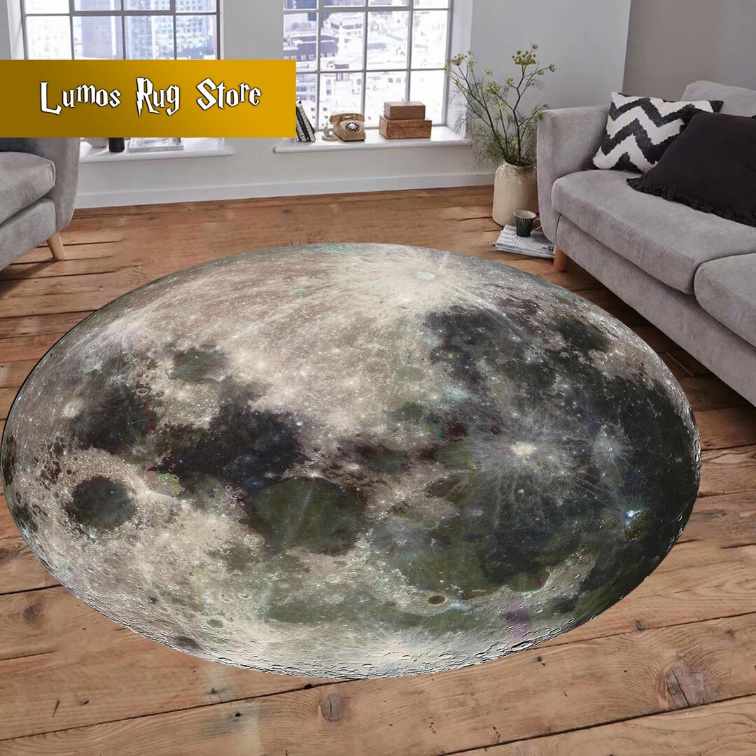 Moon Rug, Moon Decor, Round Rug, Space Rug, Salon Rug, Planet Rug, 3D ...