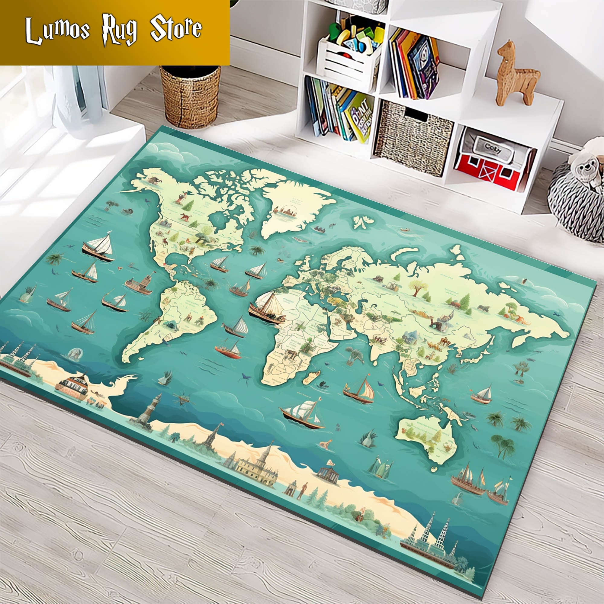 Map Rug World Map Rug Large World Mapoffice Rug Education - Etsy