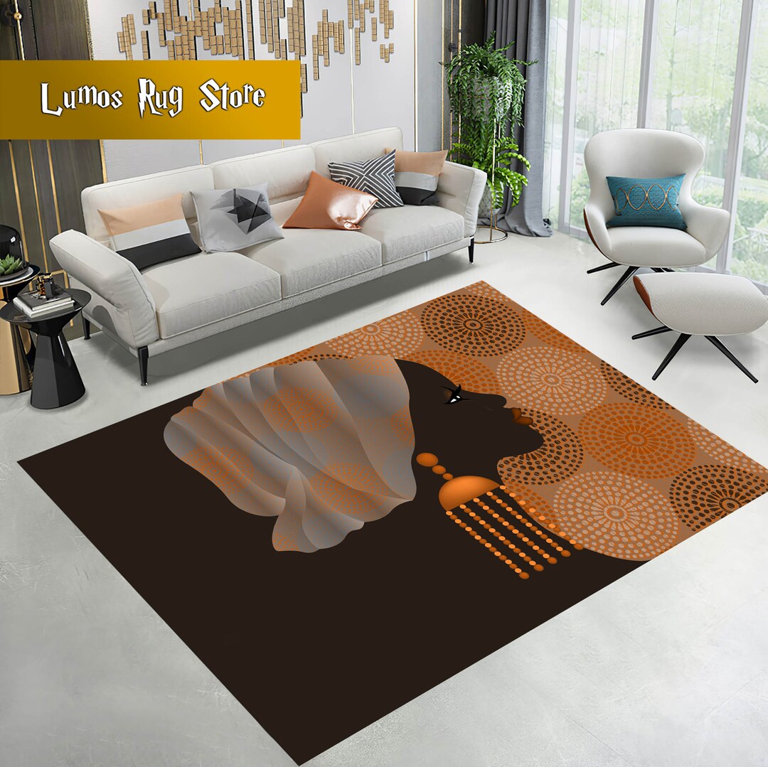 African Rug African Woman Rug Ethnic Rug Afro Hairstyle - Etsy