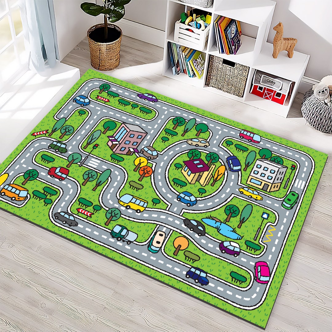City Road Rug, Road Rug, Game Rug, Kids Room Rug, Teen Rugs, Birthday ...