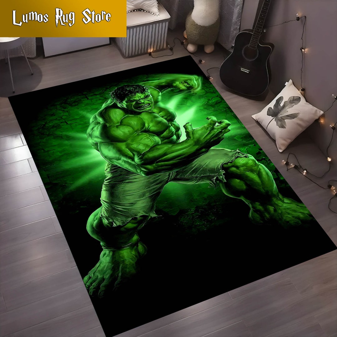 Hulk Rug, Super Hero Rug, Kids Room Rug, Home Decor, Gift for Him, Hulk ...