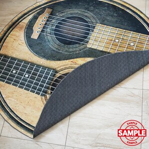 Guitar Rug, Music Rug, Decorative Rug, Yin Yang Themed Rug, Instrument ...