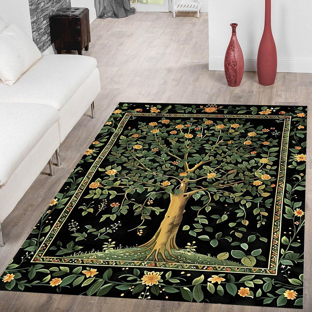 Aesthetic Tree of Life Rug,tree of Life Pattern Rug,floral Pattern Rug ...