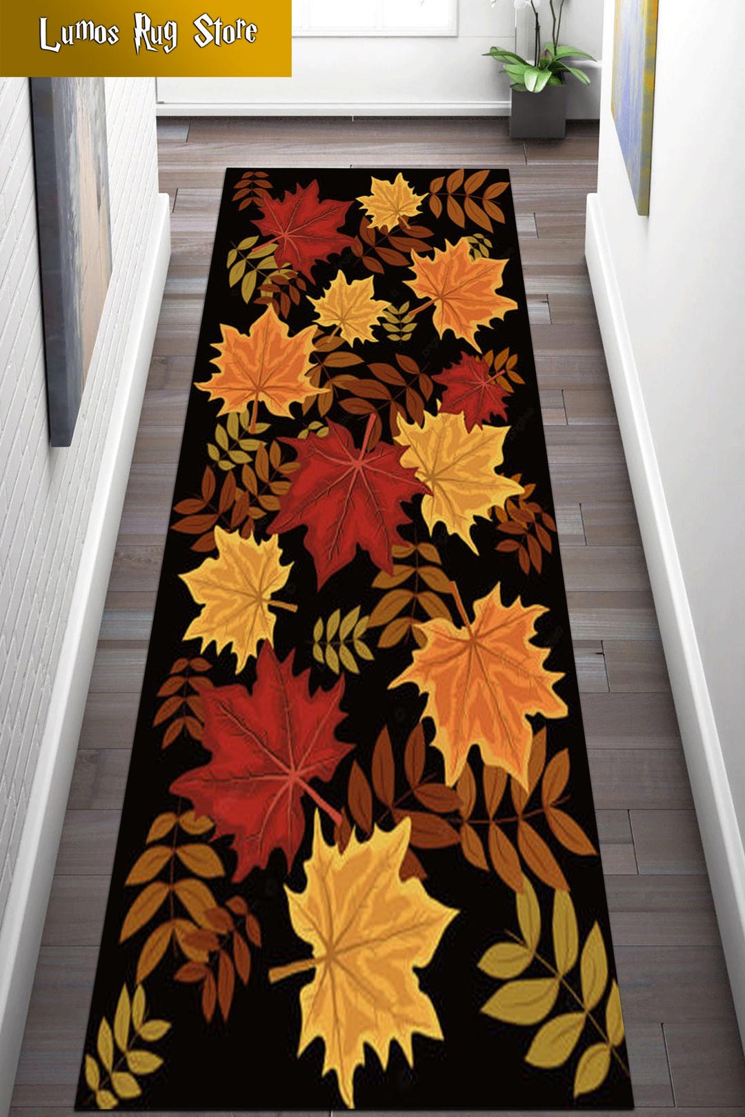 Autumn Leaves Rug, Fall Patterned, Hallway Runner Rug - Etsy