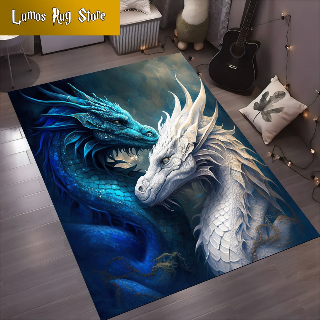 Dragons Rug, Mythological Rug, Decorative Rug, for Living Room Rug ...