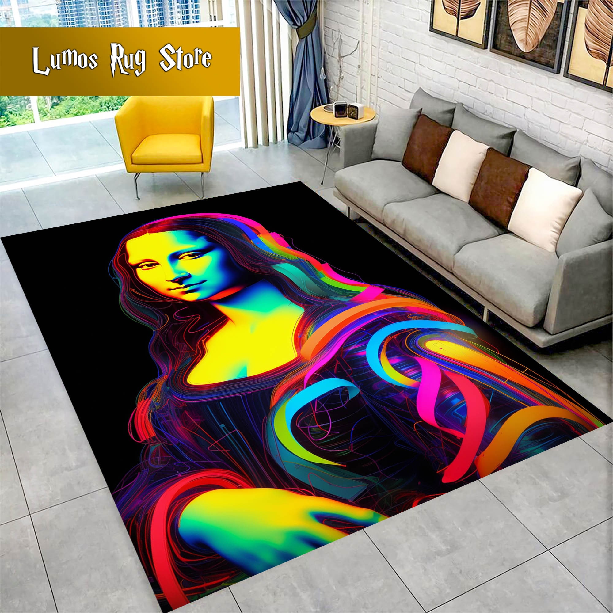 Pop Art Mona Lisa Art Rug Mona Lisa Rug Area Rug Graffiti - Etsy