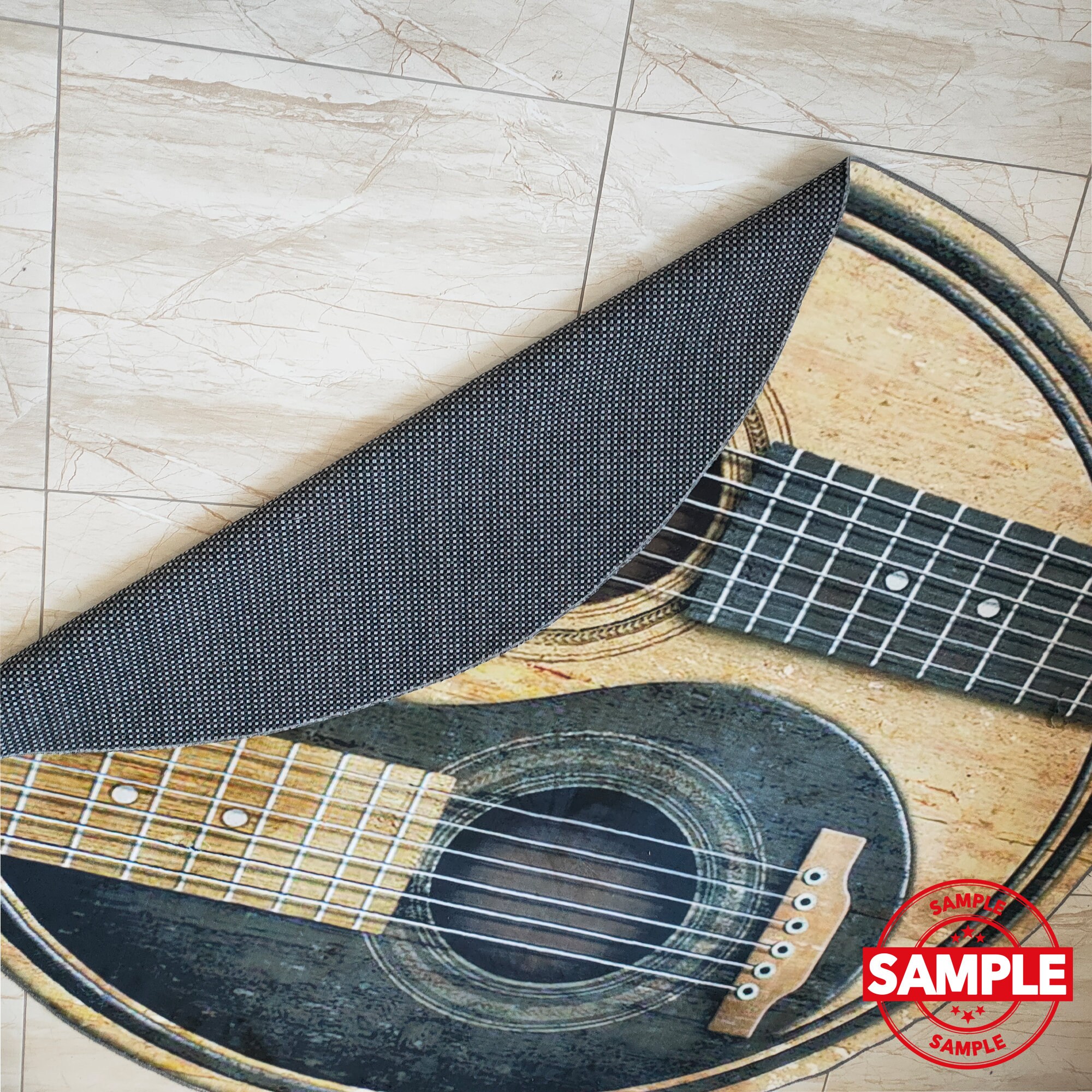 Guitar Rug, Music Rug, Decorative Rug, Yin Yang Themed Rug, Instrument ...