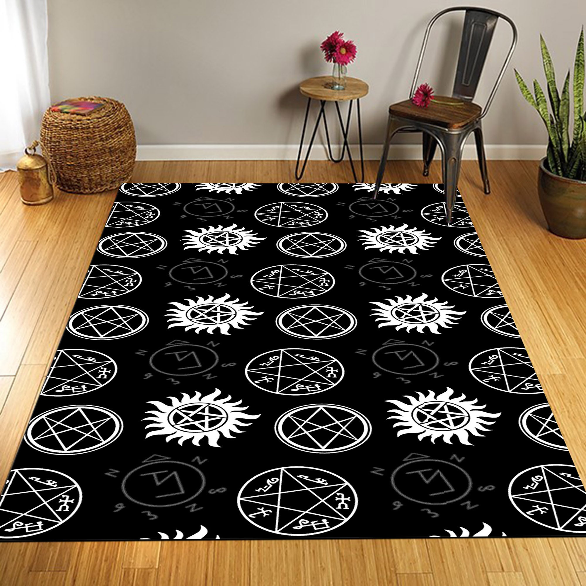 Supernatural Rug,devil's Trap Rug,movie Room Rug,home Theater TV Room ...