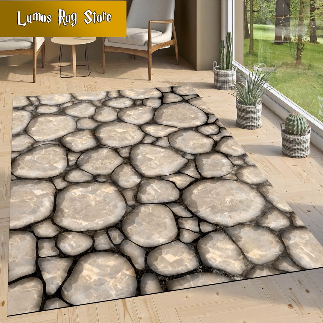 Stone Pattern Rug, Stones Rug, Balcony Rug, Terrace Rug, 3D Rug, for ...
