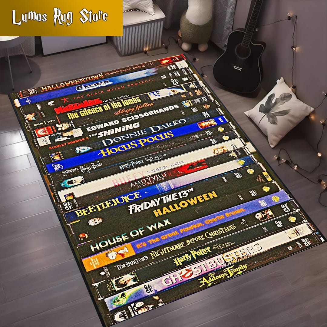 Retro VHS Horror Movie Rug - Home Theater Decor - Etsy