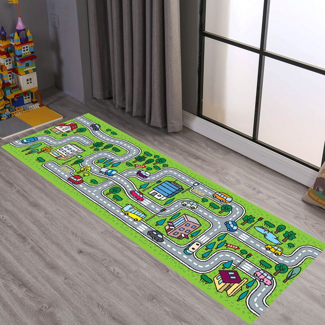 City Road Rug, Runner Rug, Kids Room Rug, Hallway Rug, Sketch Rug, Maze ...