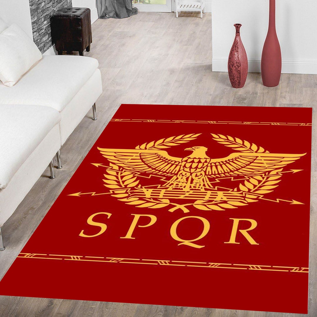 Roman Empire Rug: SPQR Warrior Design, Non-slip Area Rug - Etsy