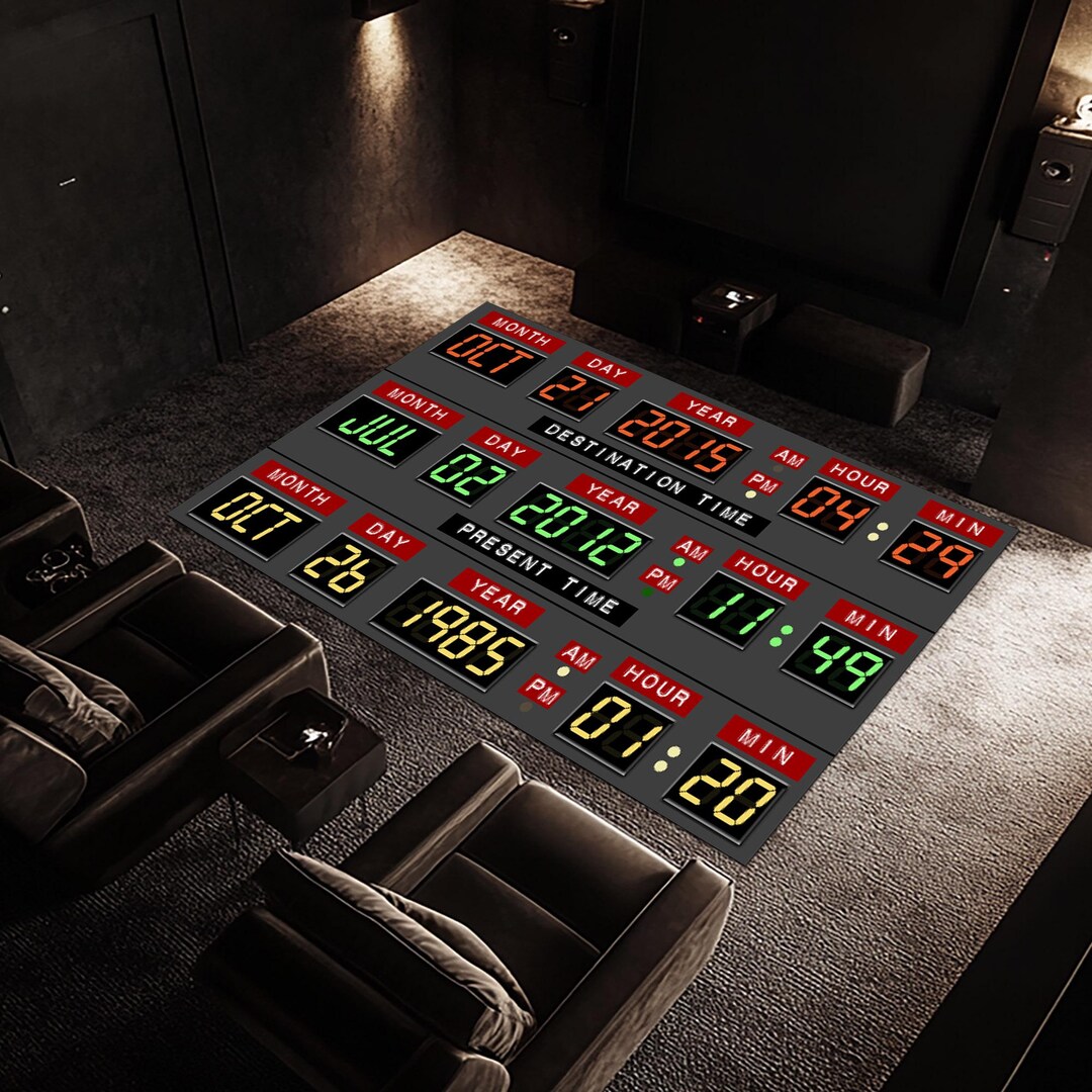 Back to the Future Rug, Movie Rug, Fan Rug, Theatre Rug, Time Travel ...