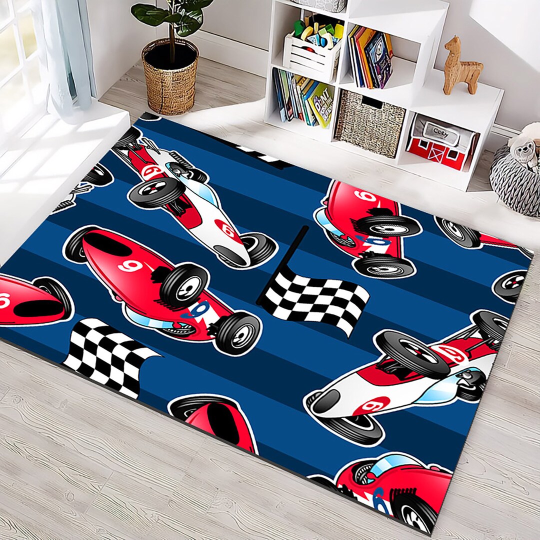 Racing Rug, Race Car Rug, Toy Car Rug, Racing Car Rug, Toy Racing Car ...