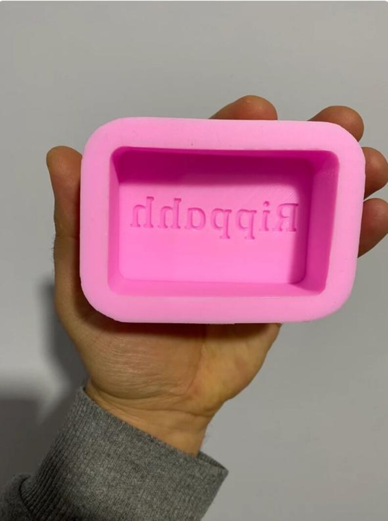 Custom Soap Mold Your Logo or Text or Name 3 in X 2 in Personalized ...