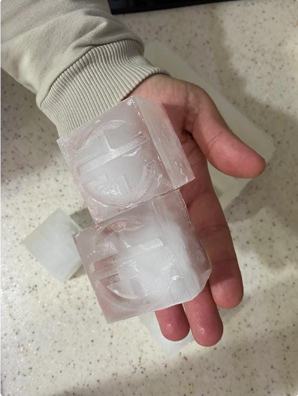 Custom Ice Mold 2-in Monogram Ice Cube Mold, Letter Ice Mold, Cocktail ...