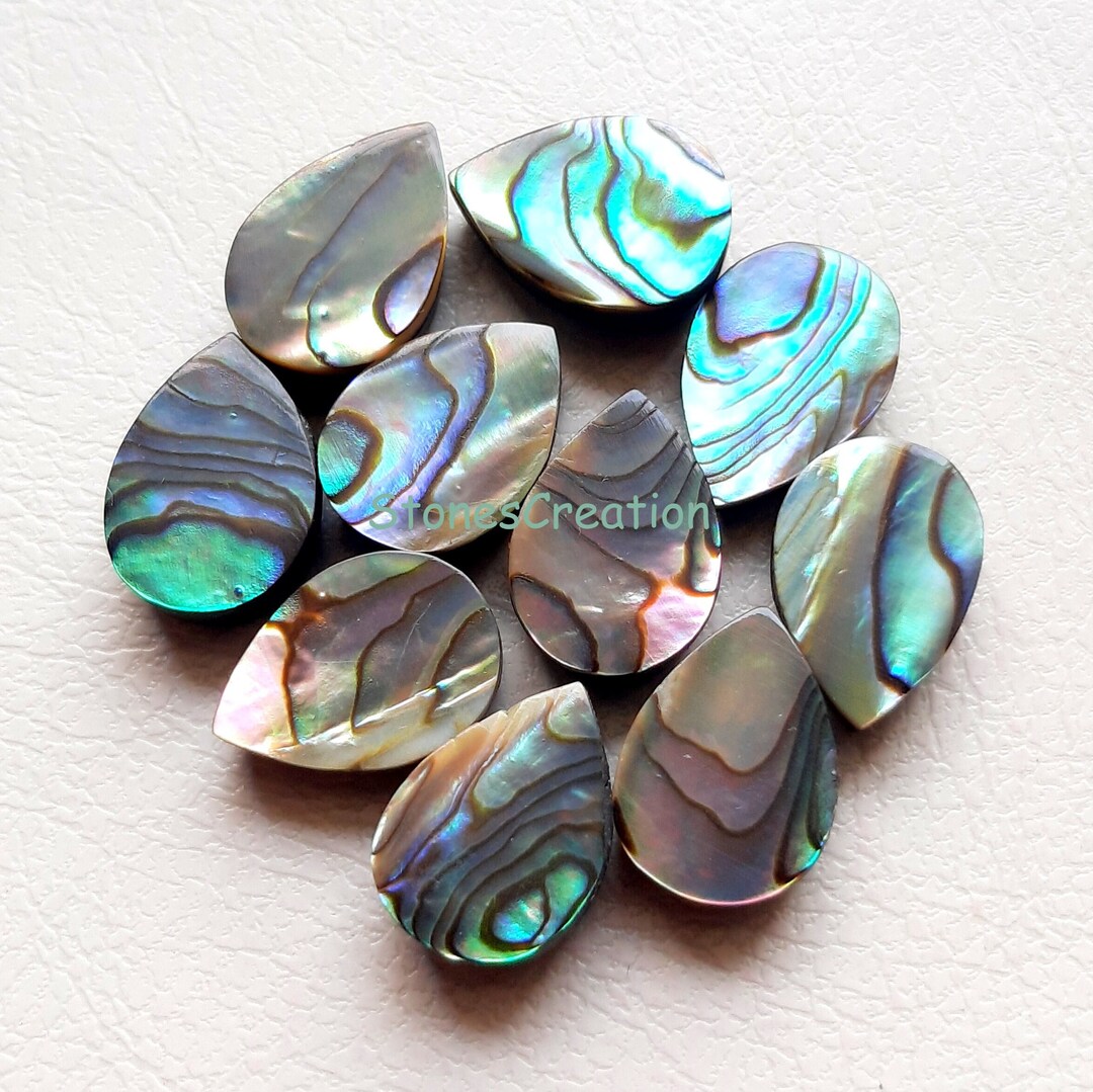 Abalone Shell Calibrated Pear Shape Cabochon With Flat Back 10 Pieces ...