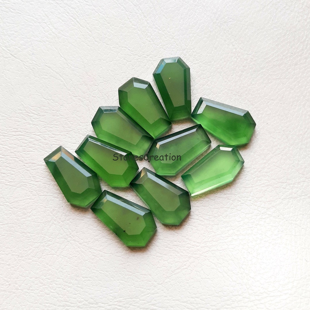 Serpentine Coffin Shape Step Cut Gemstone 5 Pieces Lot Size : 10X16 MM ...