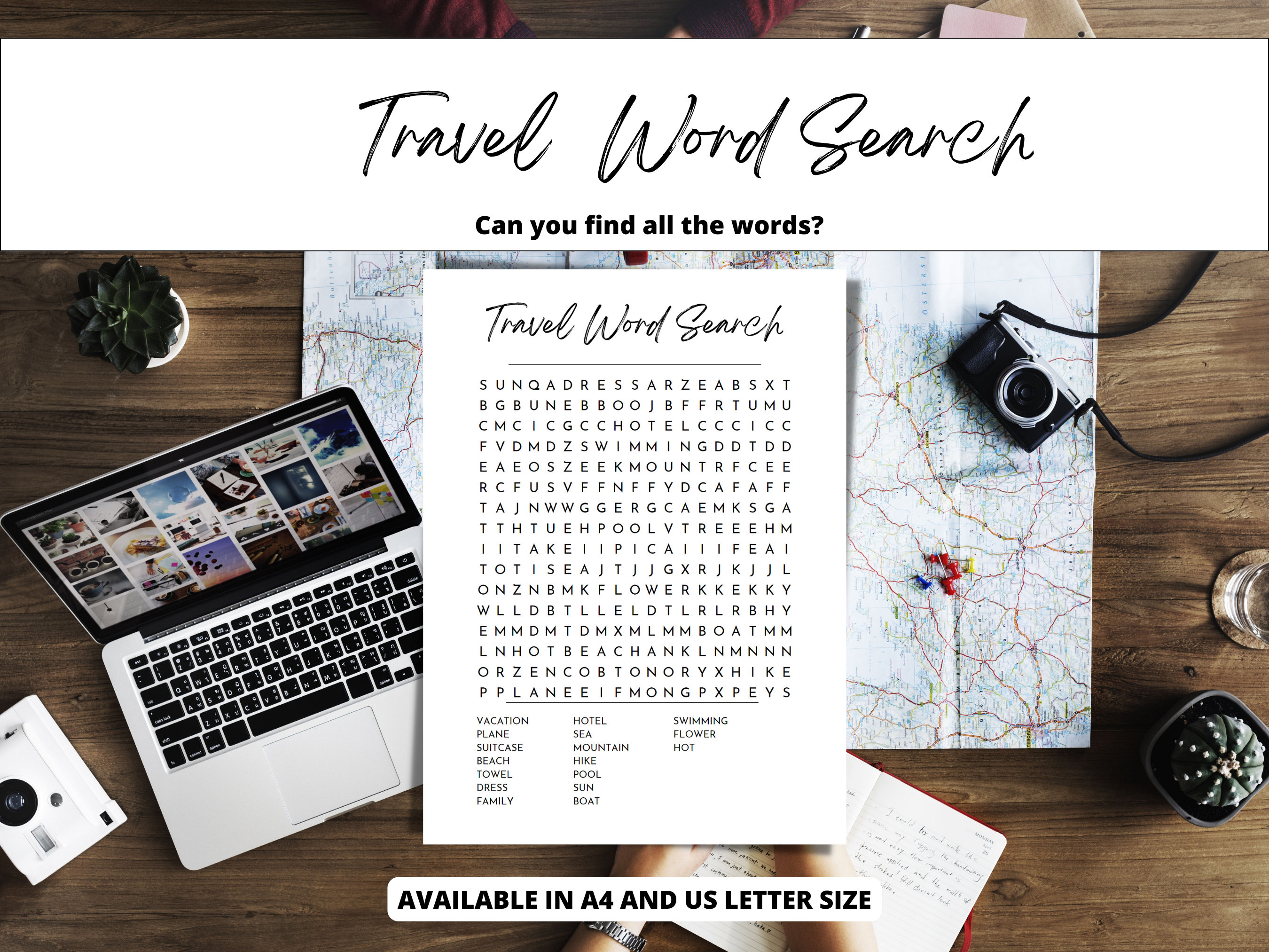 Printable Word Search Travel Kids Word Search Word Search - Etsy