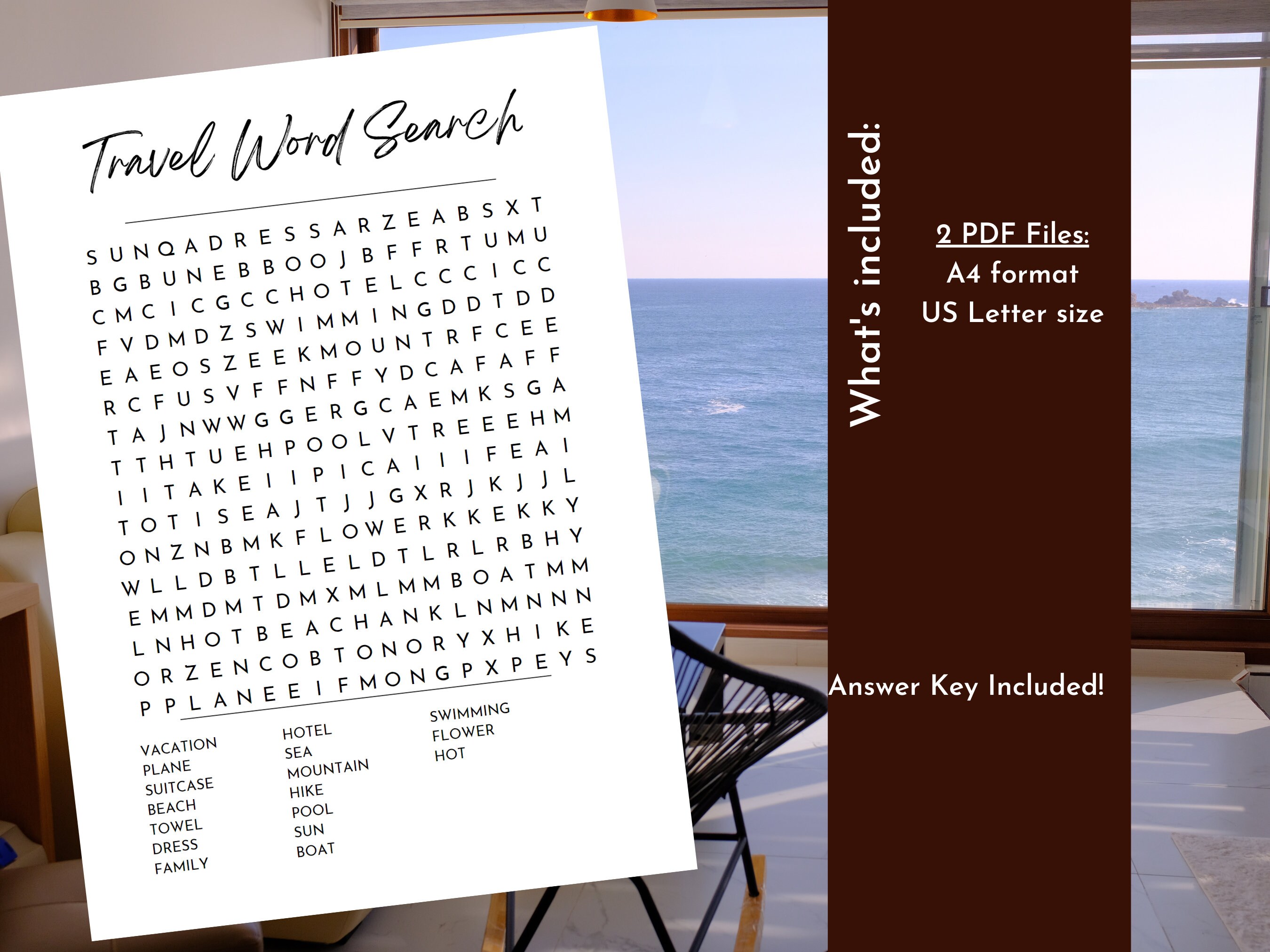Printable Word Search Travel Kids Word Search Word Search - Etsy
