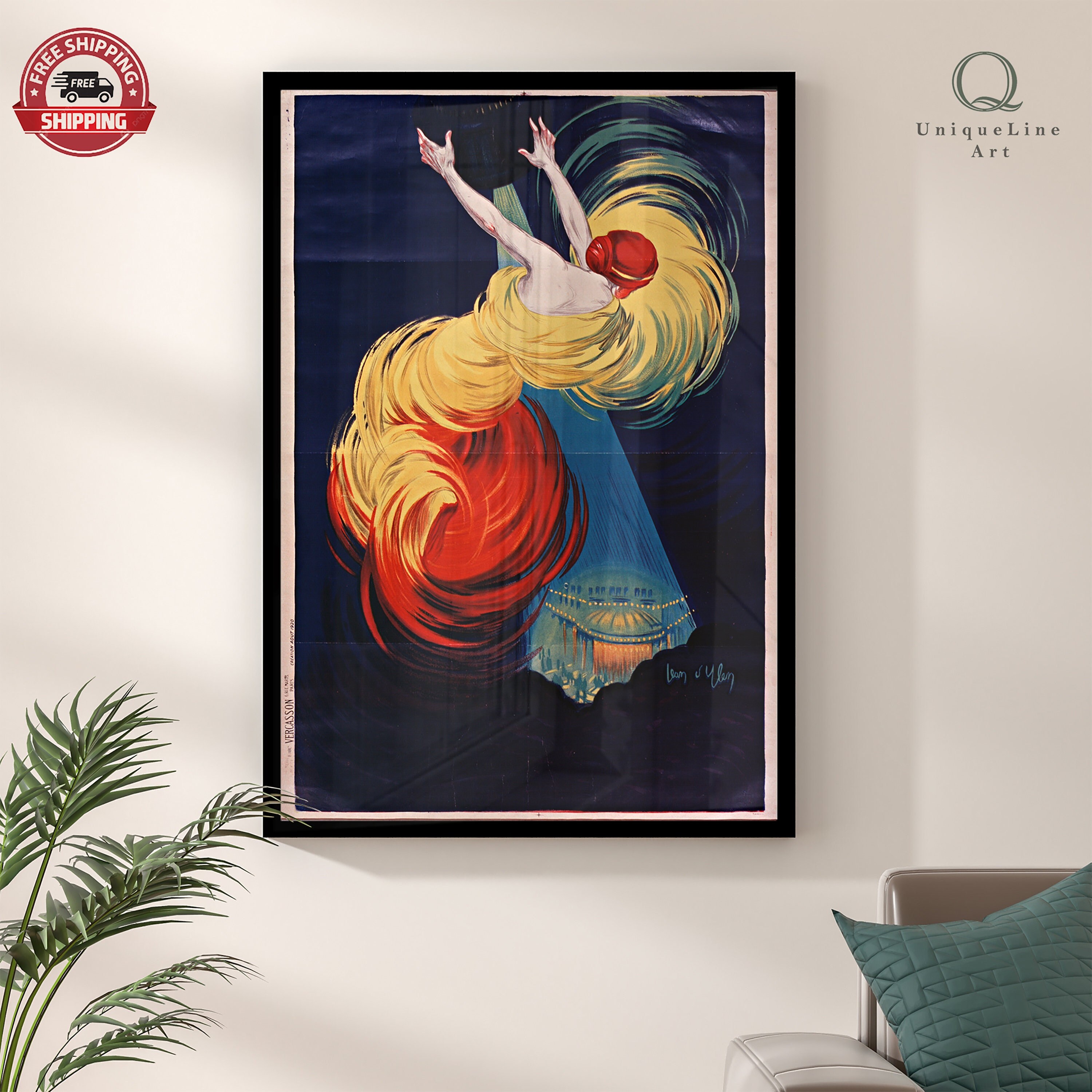 French Opera Poster, Paris Spotlight Advert Vintage Poster Print, Art ...