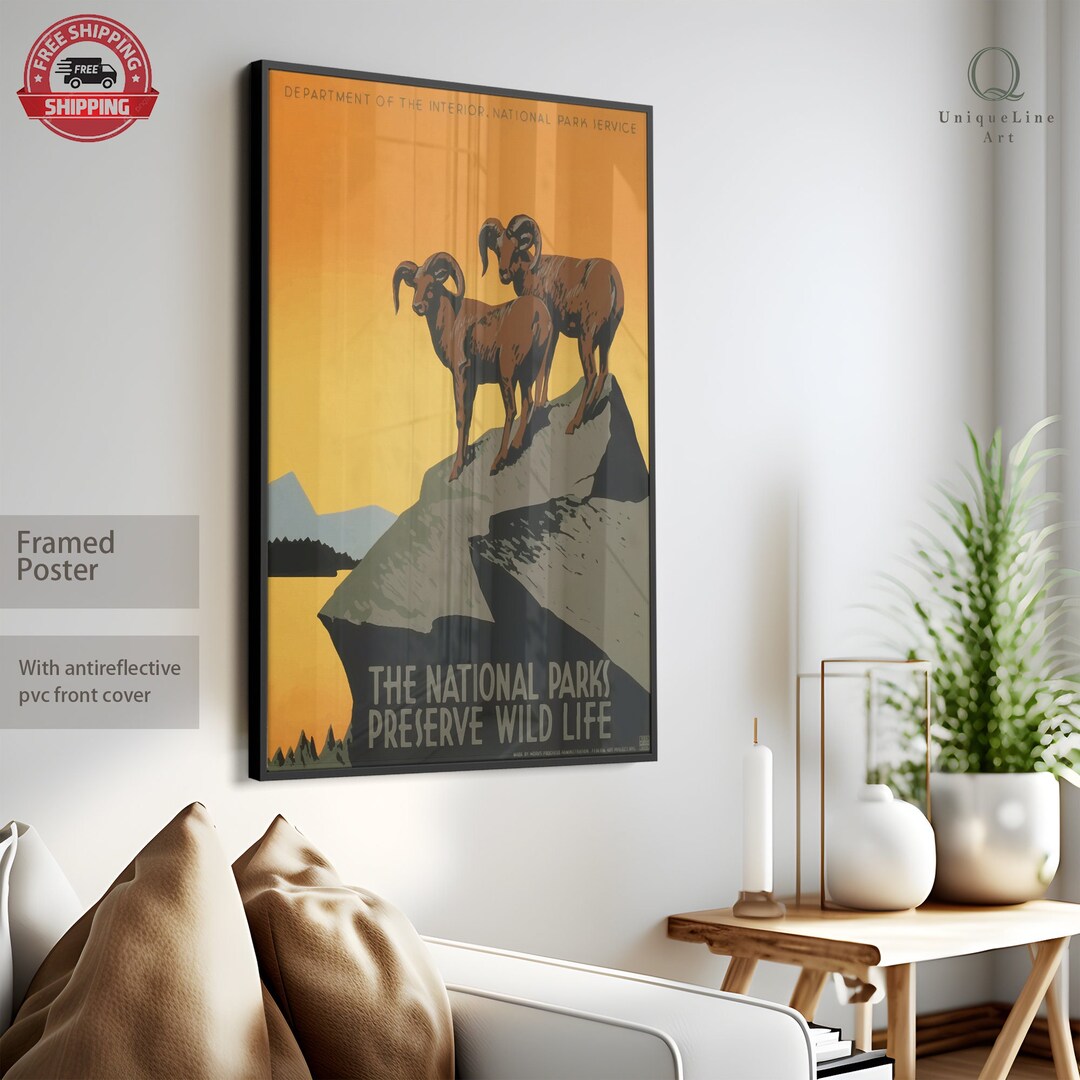 The National Parks Preserve Wild Life, Vintage Travel Poster, Art ...