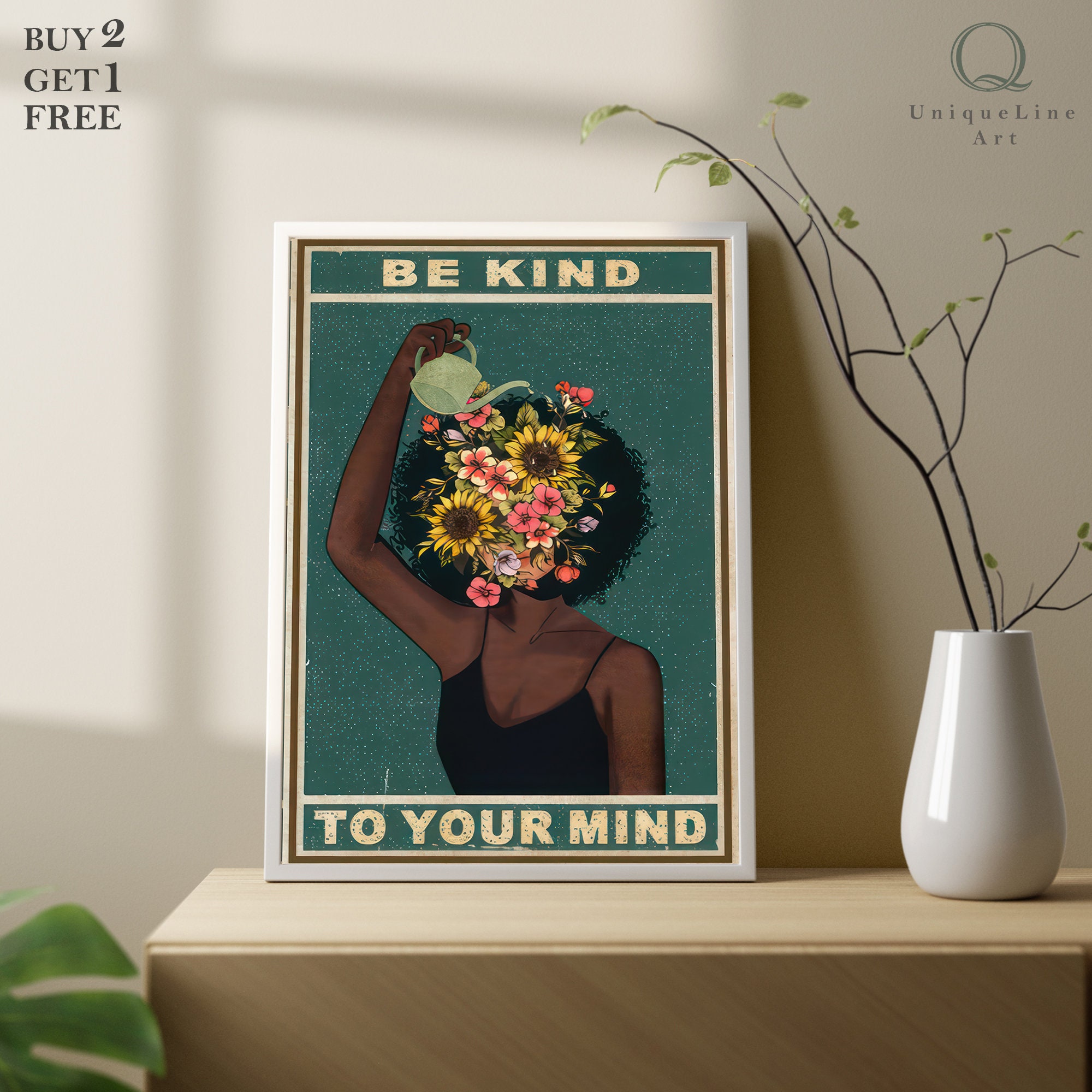 Set of 3 Be Kind to Your Mind Vintage Poster, Lose Your Mind Print, Be ...
