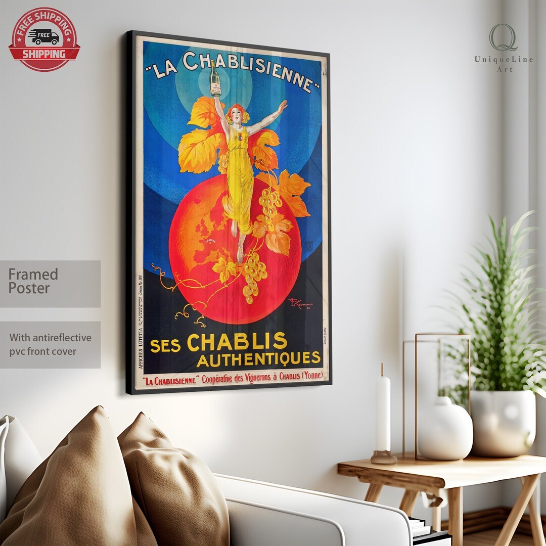 La Chablisienne Ses Chablis Authentiques, Art Nouveau, Vintage Poster ...