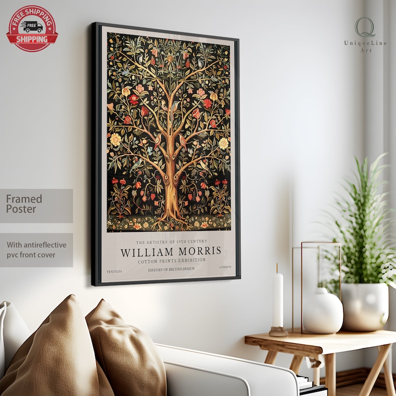 William Morris Tree of Life Vintage Exhibition Poster Print, William ...