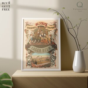 Milwaukee Wisconsin, Vintage Beer Poster Art Print / Vintage Poster ...