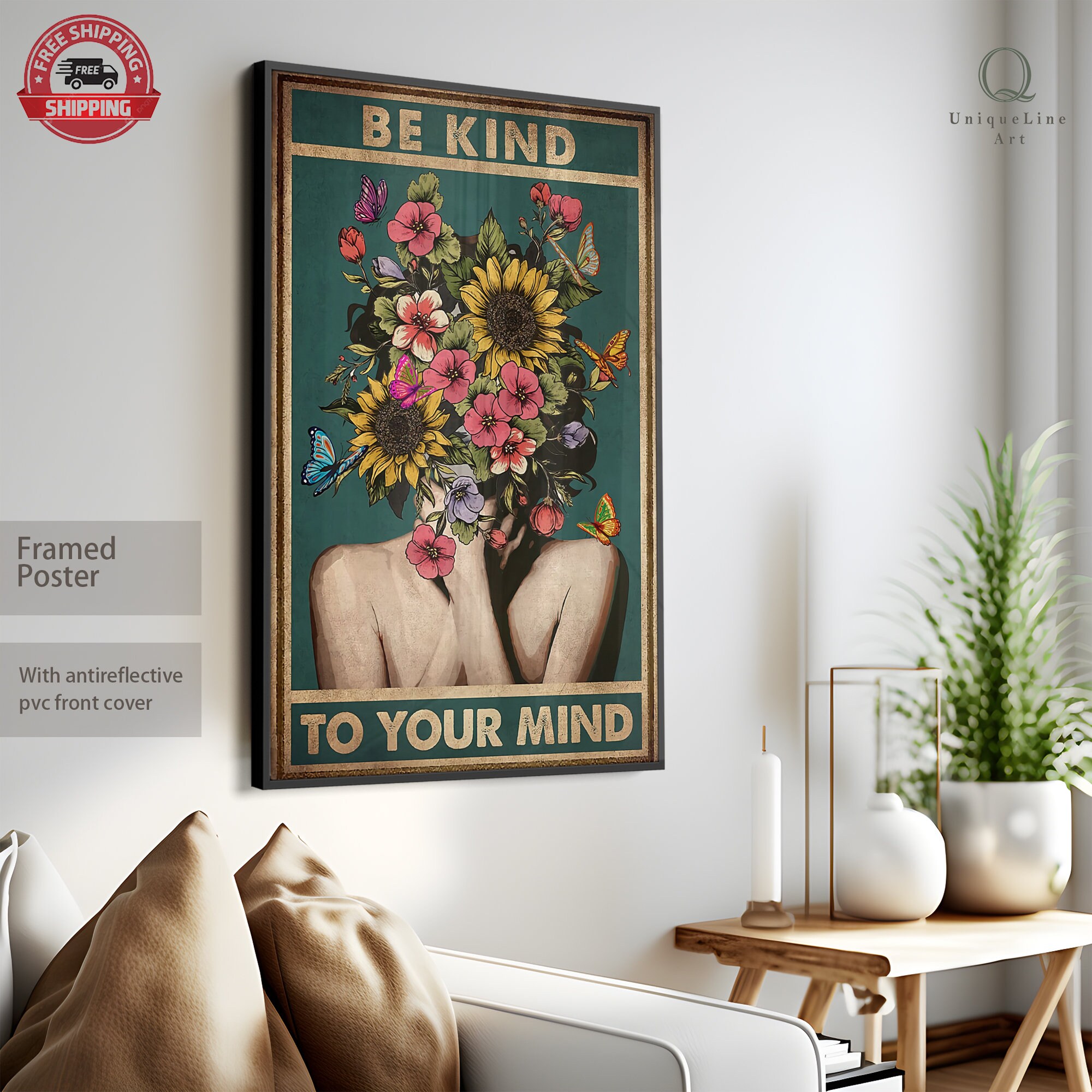 Set of 3 Be Kind to Your Mind Vintage Poster, Lose Your Mind Print, Be ...