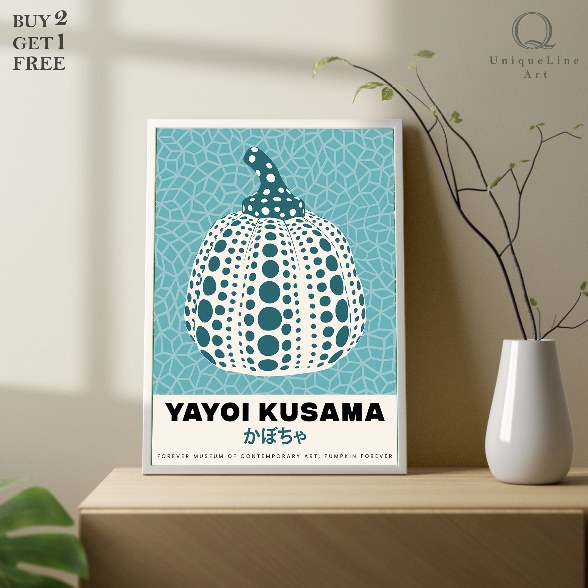 Exhibition Yayoi Kusama Pumpkin Art Print, Japanese Art Kusama Print ...