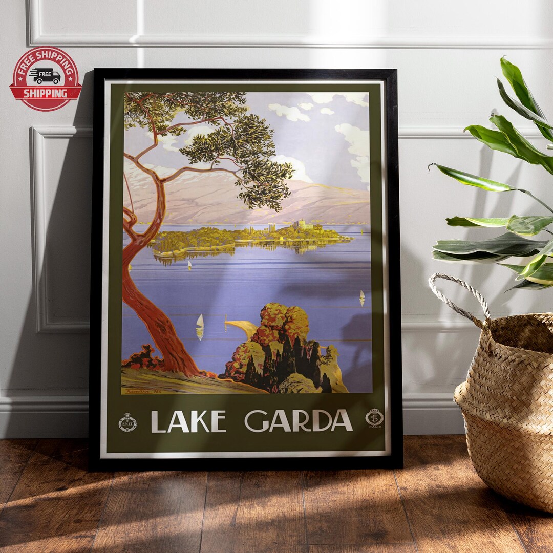 Vintage Lake Garda Poster: Retro Italy Travel Print - Etsy