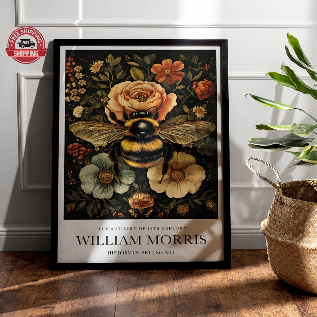 William Morris Bumble Bee Print: Vintage Botanical Art - Etsy