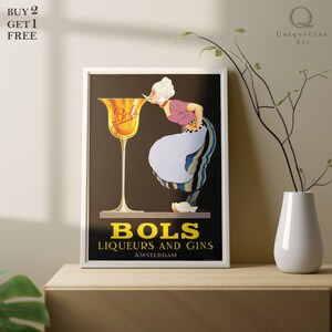 Bols Liqueurs and Gıns Amsterdam, Vintage Poster, Vintage Amsterdam ...