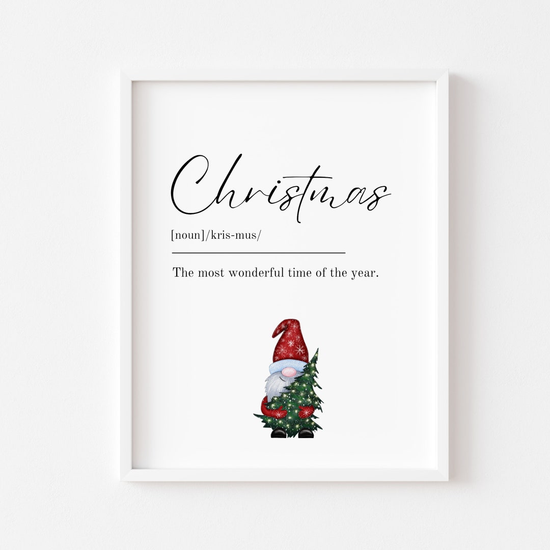 Christmas Definition Print Seasonal Wall Art Christmas - Etsy
