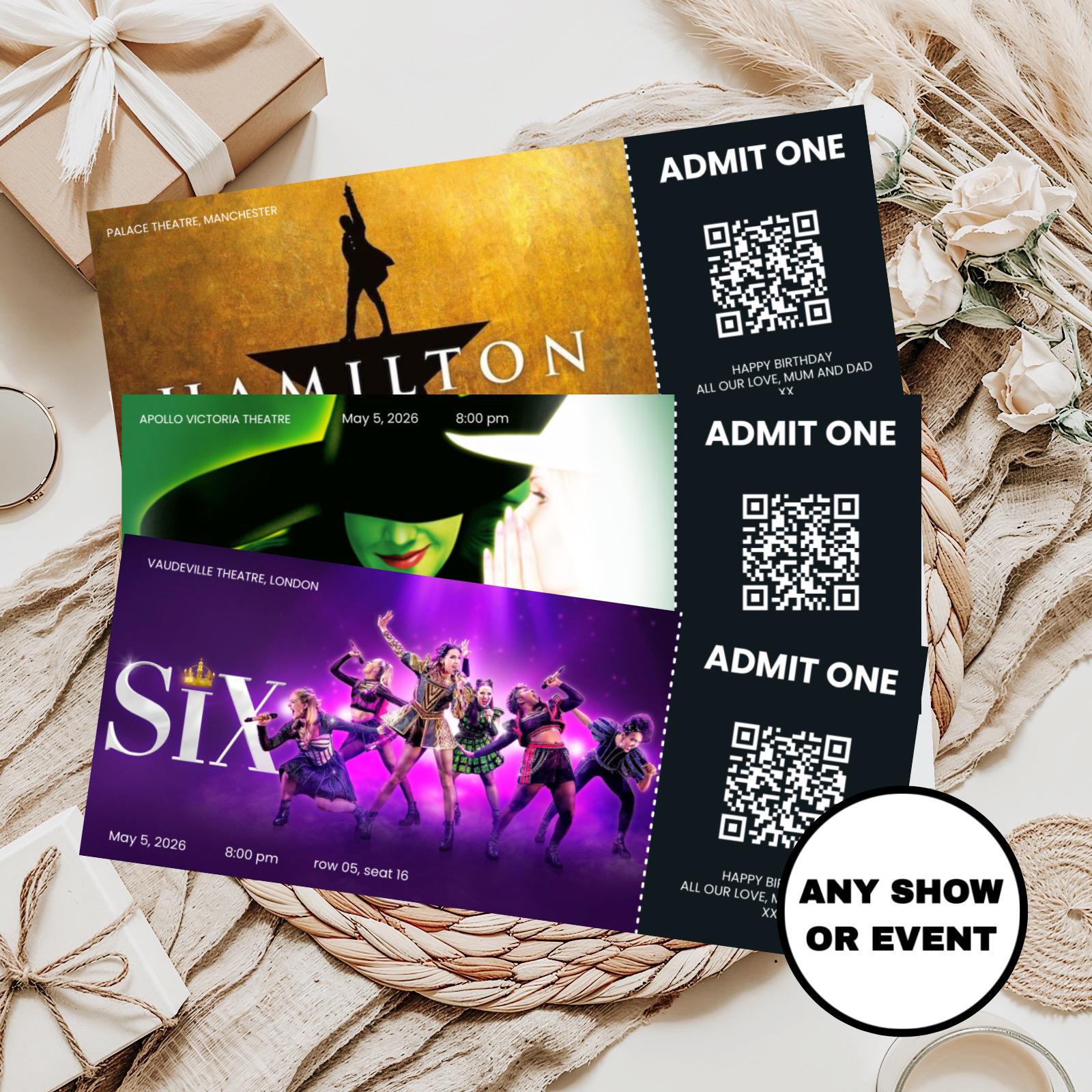 Personalised Theatre Ticket Reveal, Surprise Birthday Gift, Showtime ...