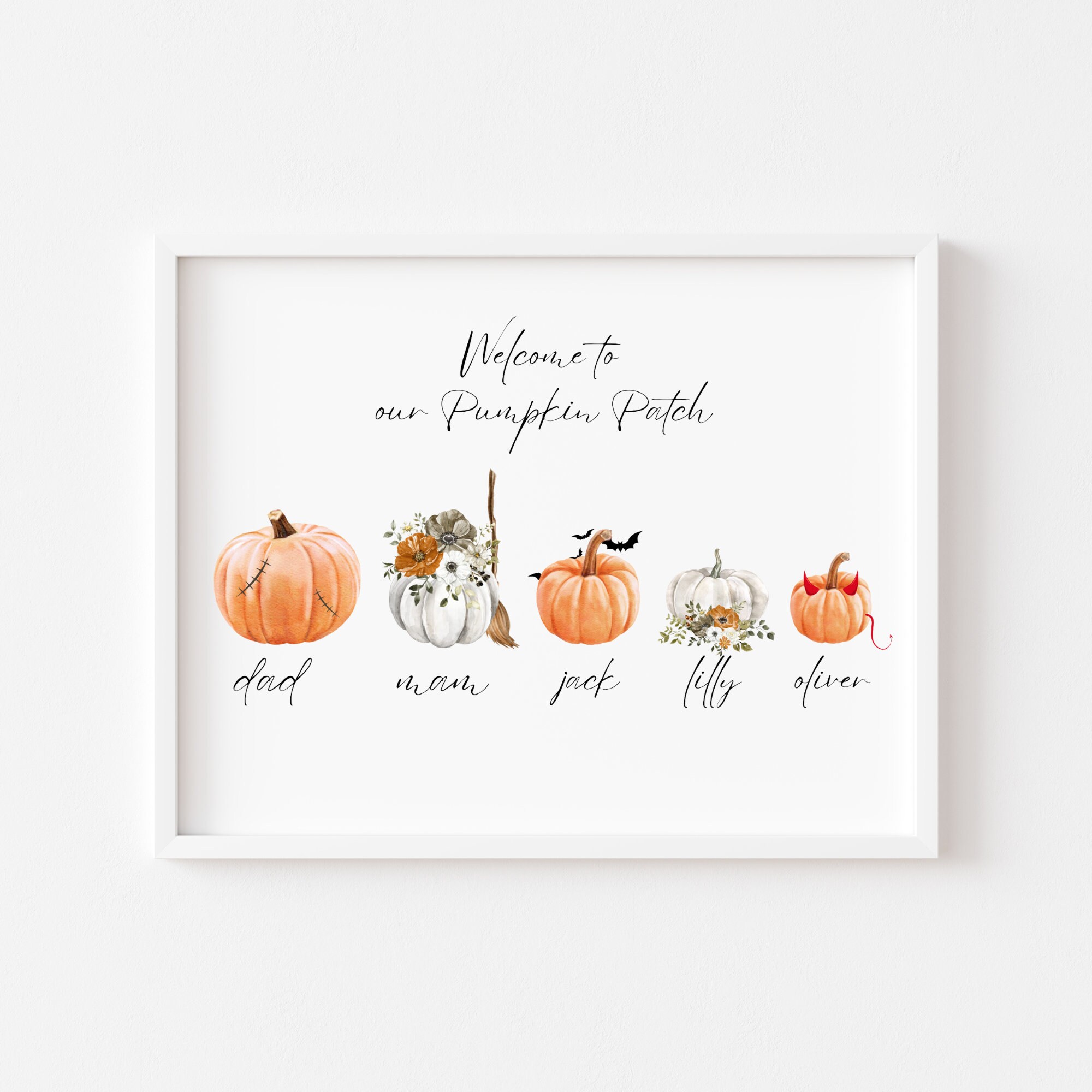 Personalised Pumpkin Family Print Welcome to Our Pumpkin - Etsy UK