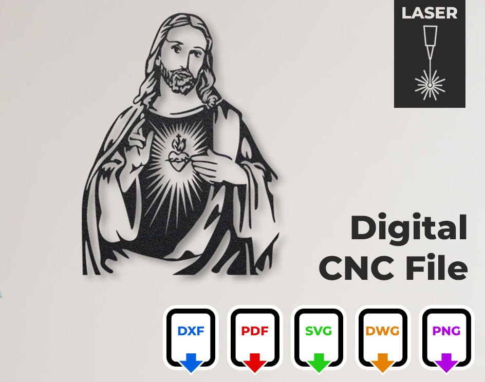 Jesus Face Design for Cnc Laser Christian Religion Perfect for Home ...