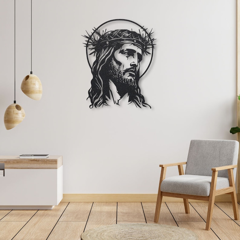 Jesus Face Design for Cnc Laser Christian Religion Perfect for Home ...