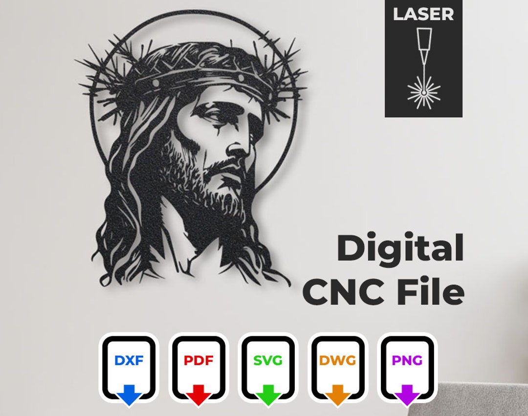 Jesus Face Design for Cnc Laser - Christian Religion Perfect for Home ...