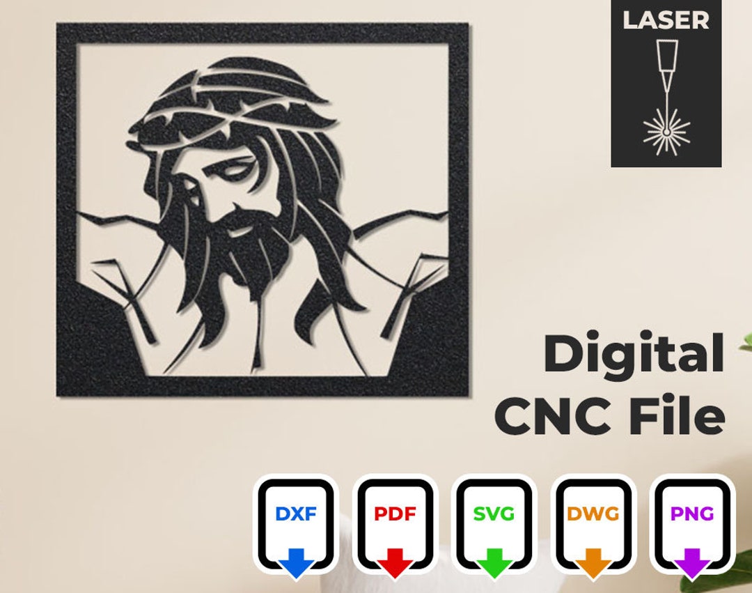 Jesus Face Design for Cnc Laser - Christian Religion Perfect for Home ...