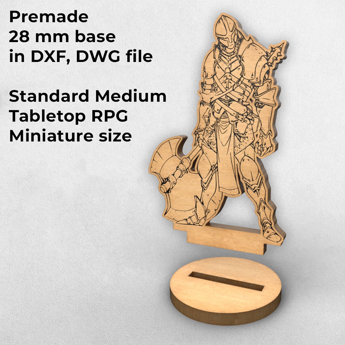 Tabletop RPG Miniature for Cnc Laser Warrior Mini Perfect for Games ...