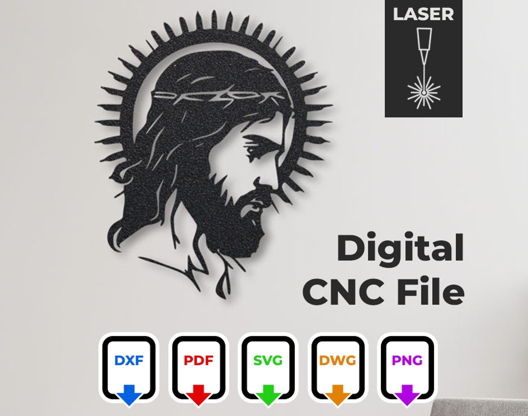 Jesus Face Design for Cnc Laser Christian Religion Perfect for Home ...